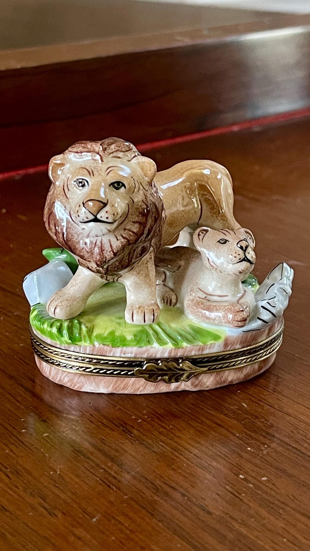 Limoges Lion King of the Jungle Trinket Box ; Limoges Trinket Box ...
