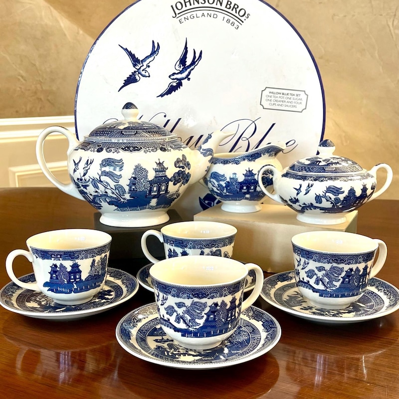 Blue Willow Tea Set - Etsy
