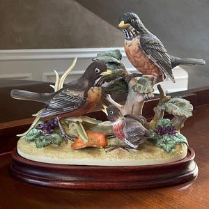 Andrea by Sadek Vintafe Robin Bird Family Figurine Made in Japan ...