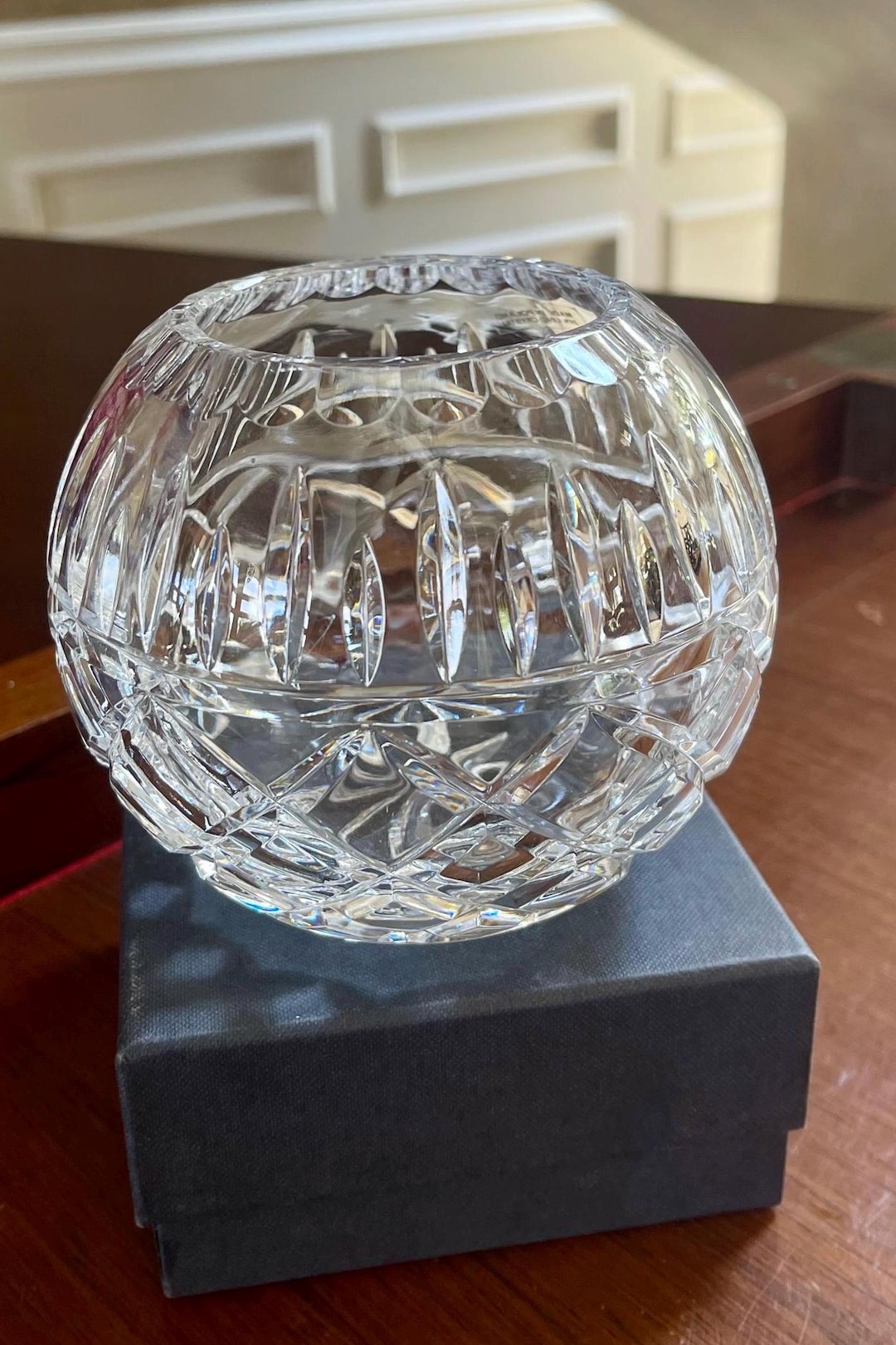 Hand Cut Lead Crystal Rose Bowl; Crystal Candleholder; Crystal ...