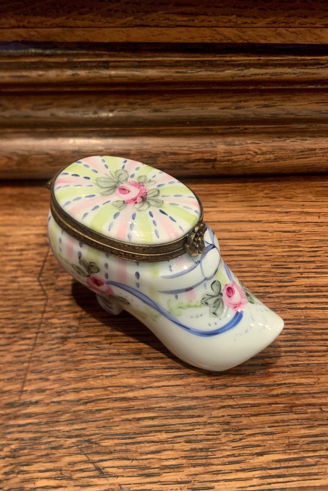 Limoges Porcelain Victorian Ladies Shoe Box; Limoges Trinket Box ...