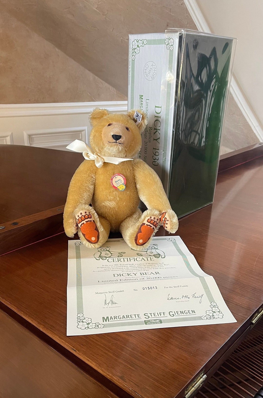 Steiff Dicky Teddy Bear 1930 Replica; Fully Jointed Steiff Limited ...