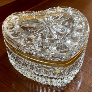 Heart Shaped Lead Crystal Jewelry Box Vintage Jewelry Box Hollywood ...