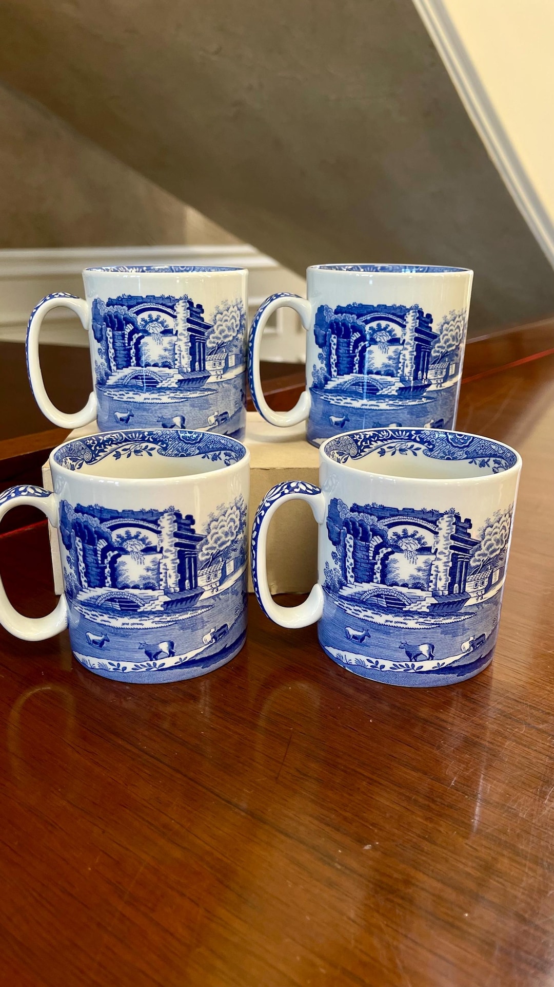 Set of 4 Spode Blue Italian Coffee Mugs 8 Oz. Made in England - Etsy