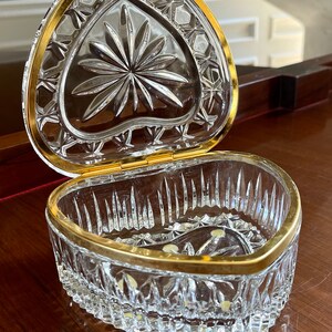 Heart Shaped Lead Crystal Jewelry Box Vintage Jewelry Box Hollywood ...