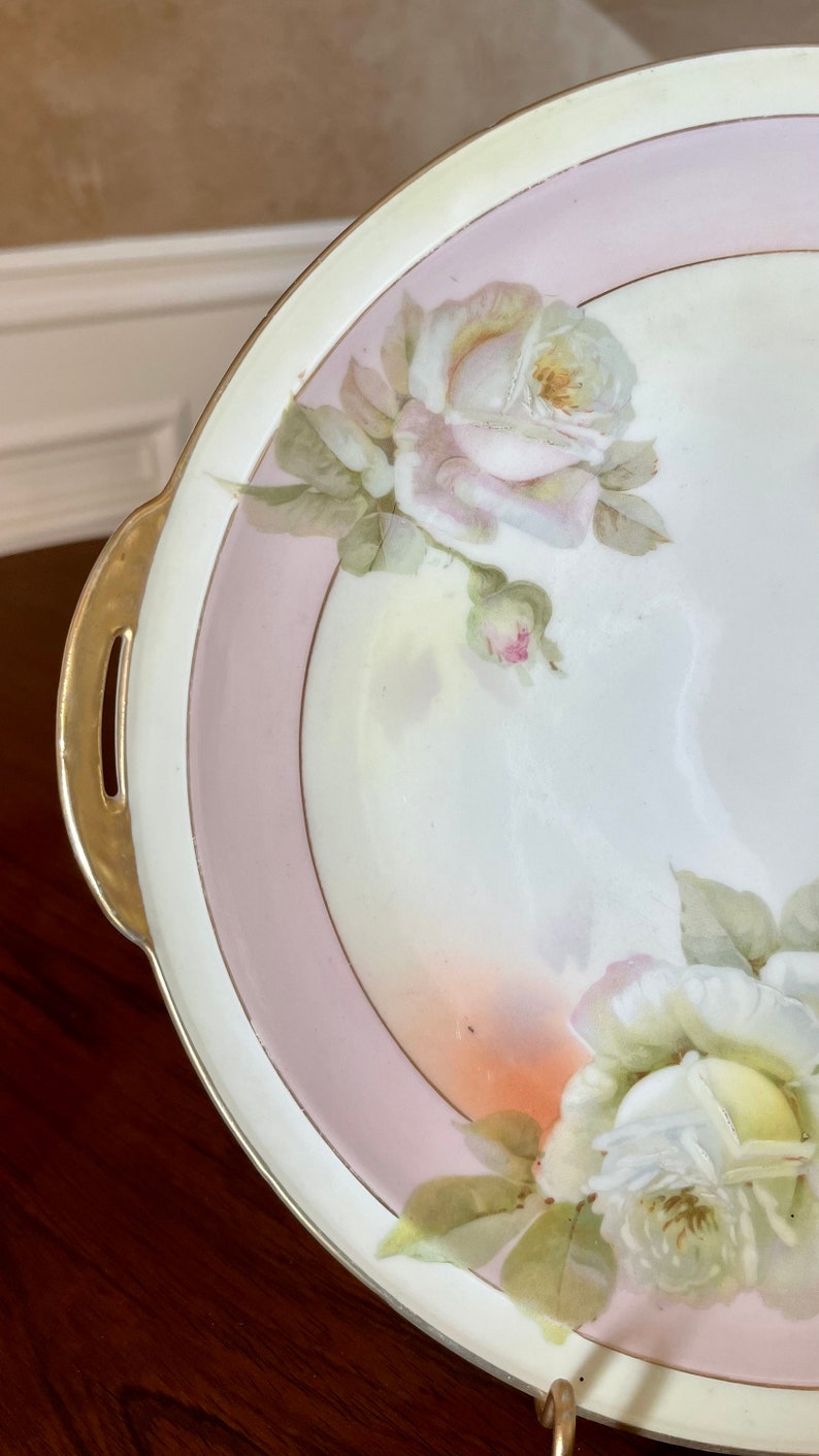 Beautiful 10 Antique Porcelain Serving Plate With Handles - Etsy