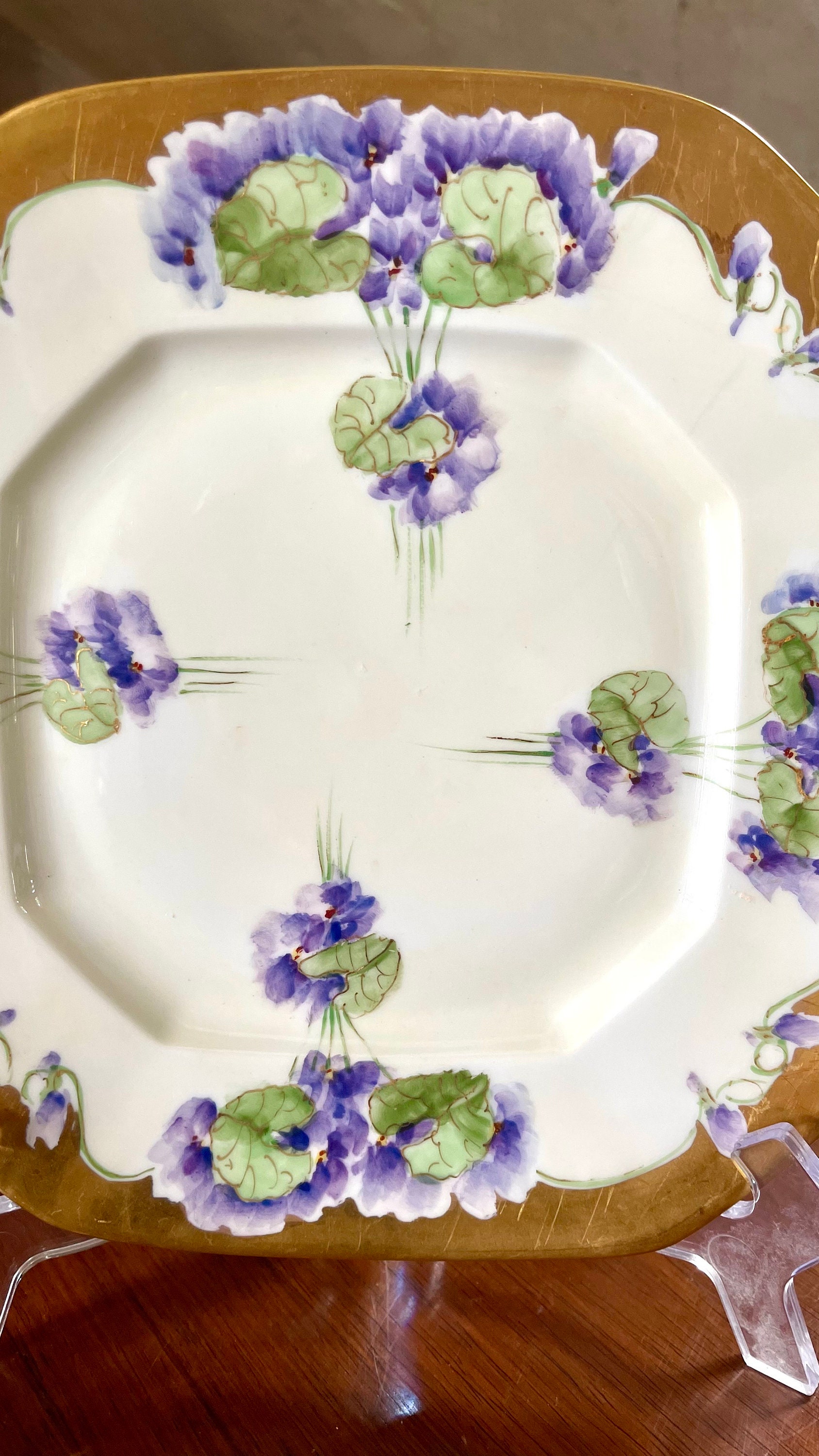 Antique Pickard Hand Painted Purple Violets Serving Plate France - Etsy