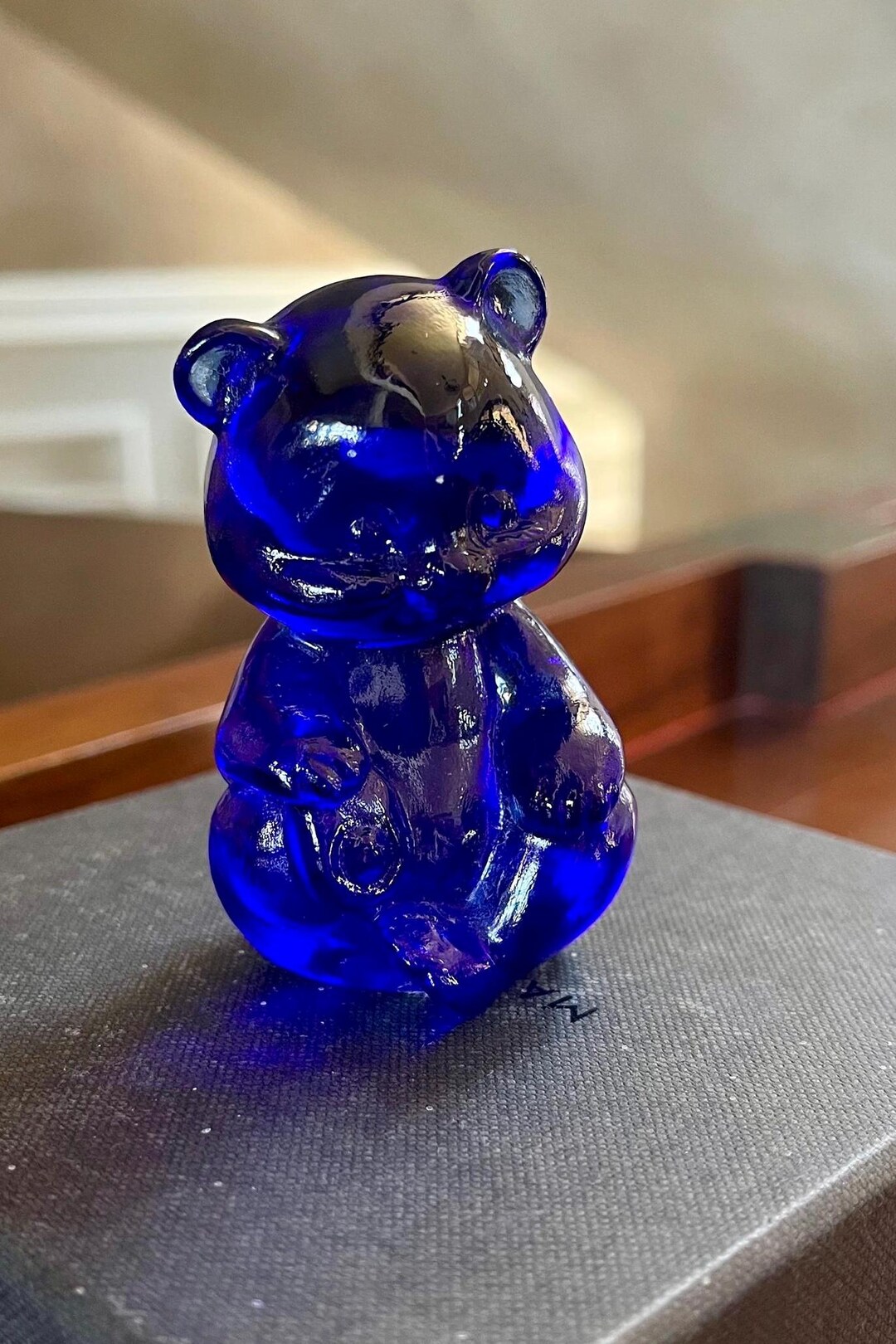 Fenton Glass Cobalt Blue Mini Bear Paperweight Vintage Fenton Bear - Etsy
