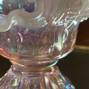 Fenton Art Glass Pink Iridescent Miniature 5.5” Flower Basket - Etsy