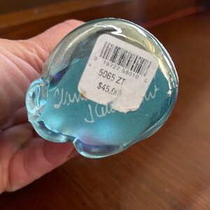 Fenton Turquoise Iridescent Glass Tall Hand Painted Cat; Paperweight ...