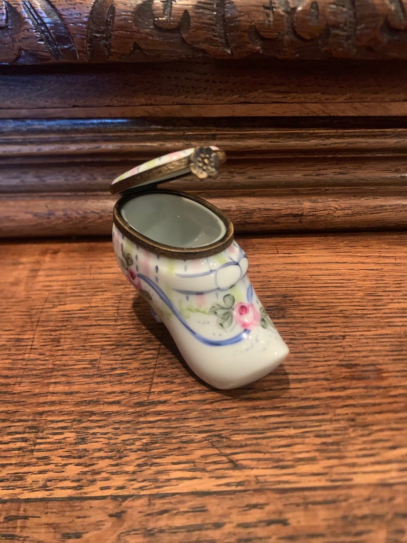 Limoges Porcelain Victorian Ladies Shoe Box; Limoges Trinket Box ...
