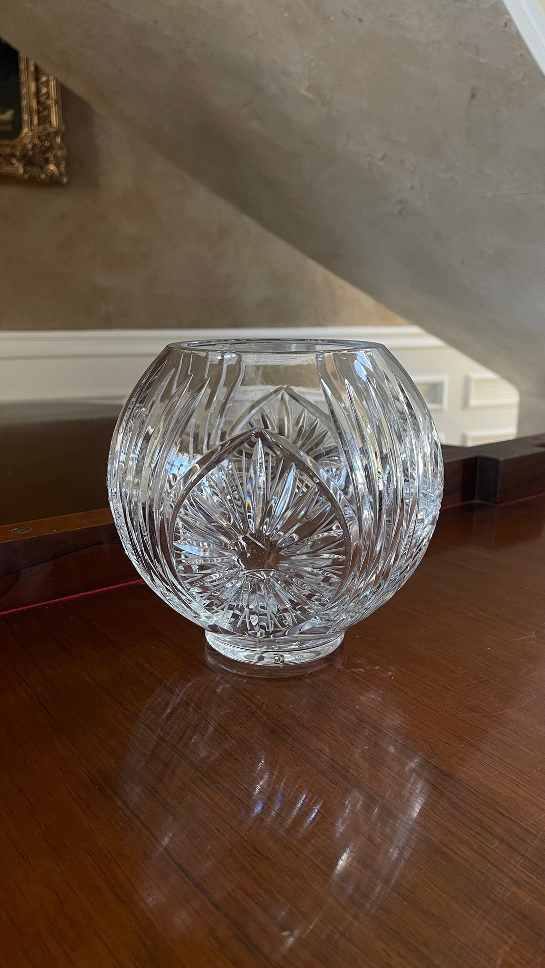 Hand Cut Lead Crystal Rose Bowl; Crystal Candleholder; Crystal ...