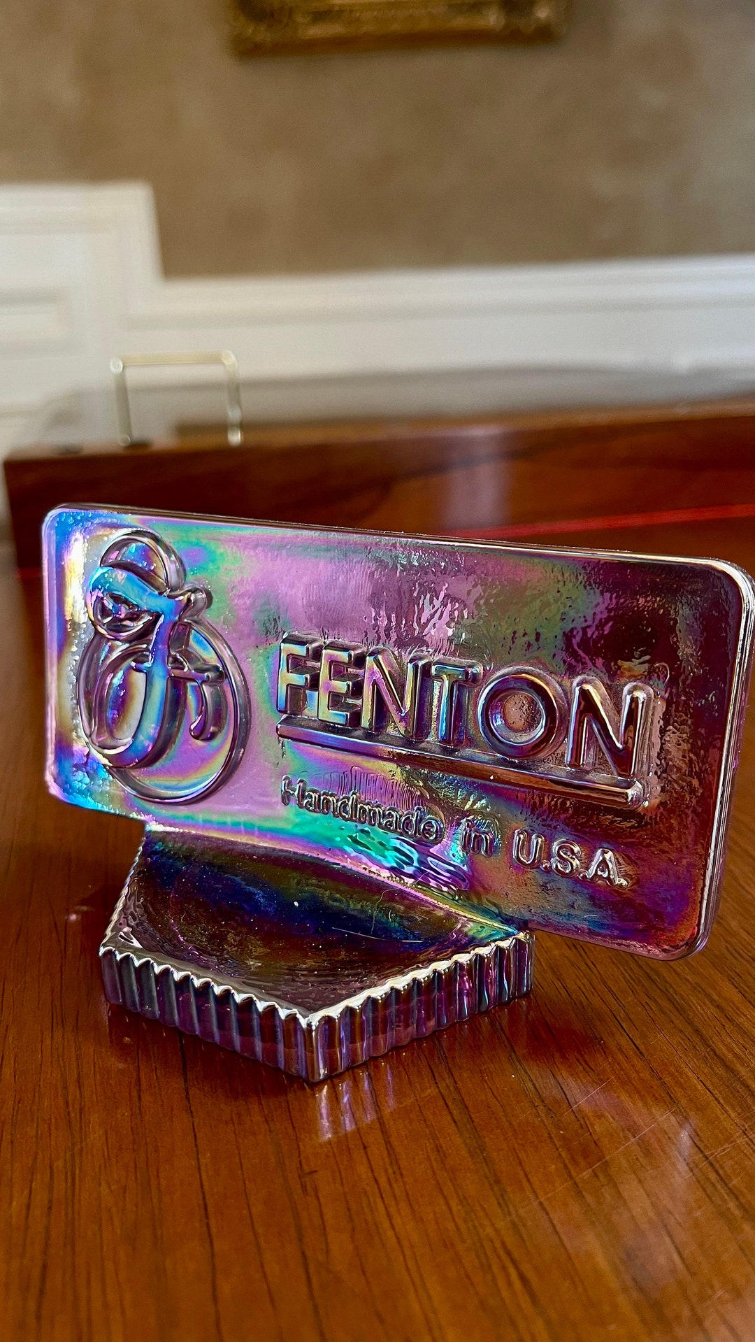 Fenton Glass Plum Carnival Dealer Sign Collectible Fenton Glass Art ...