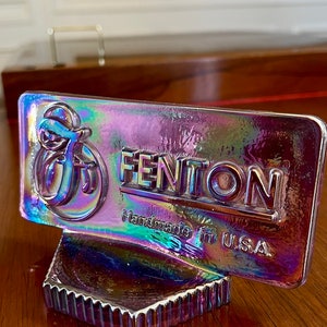 Fenton Glass Plum Carnival Dealer Sign Collectible Fenton Glass Art ...