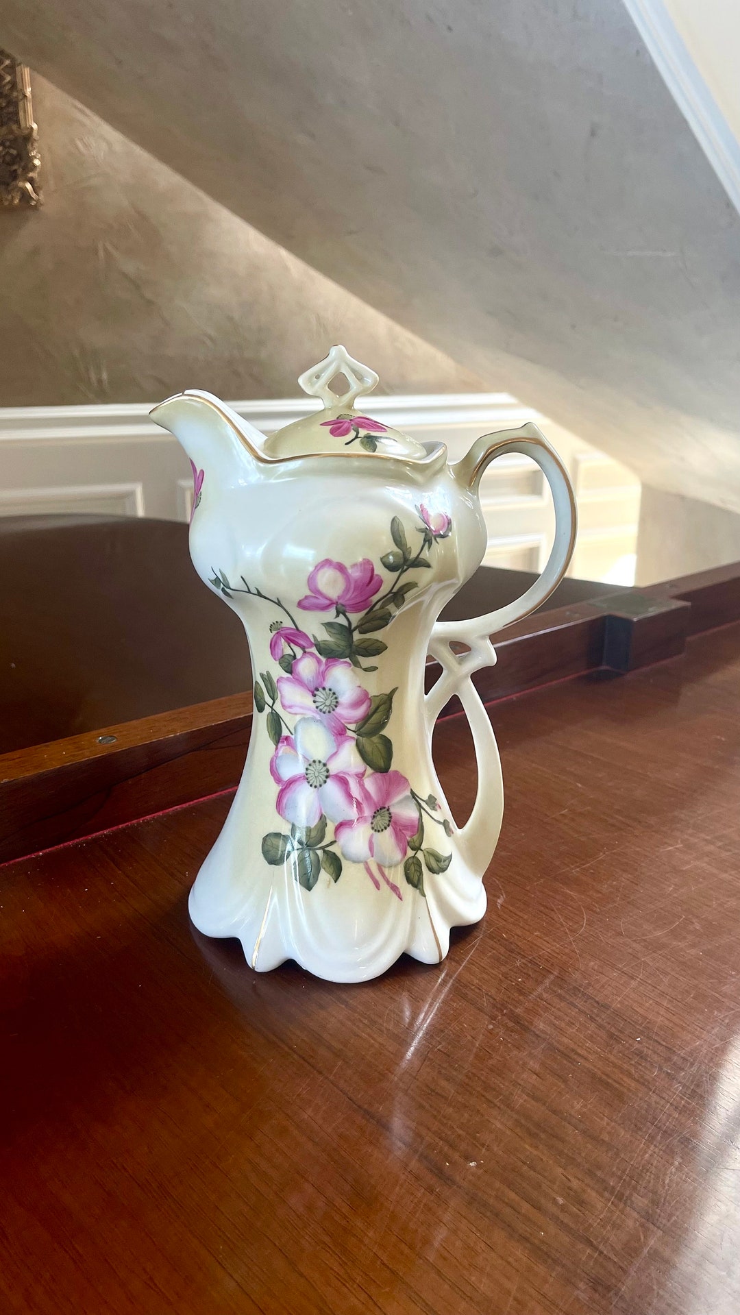 Elegant Porcelain Teapot; Porcelain Coffee Pot; Victorian Style Teapot ...