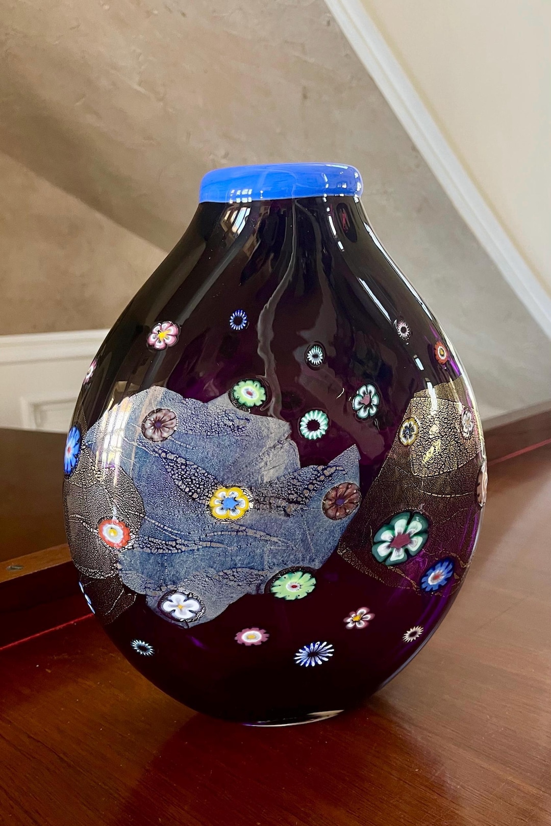 Ken & Ingrid Hanson Amethyst Art Glass Vase; American Art Glass Vase - Etsy