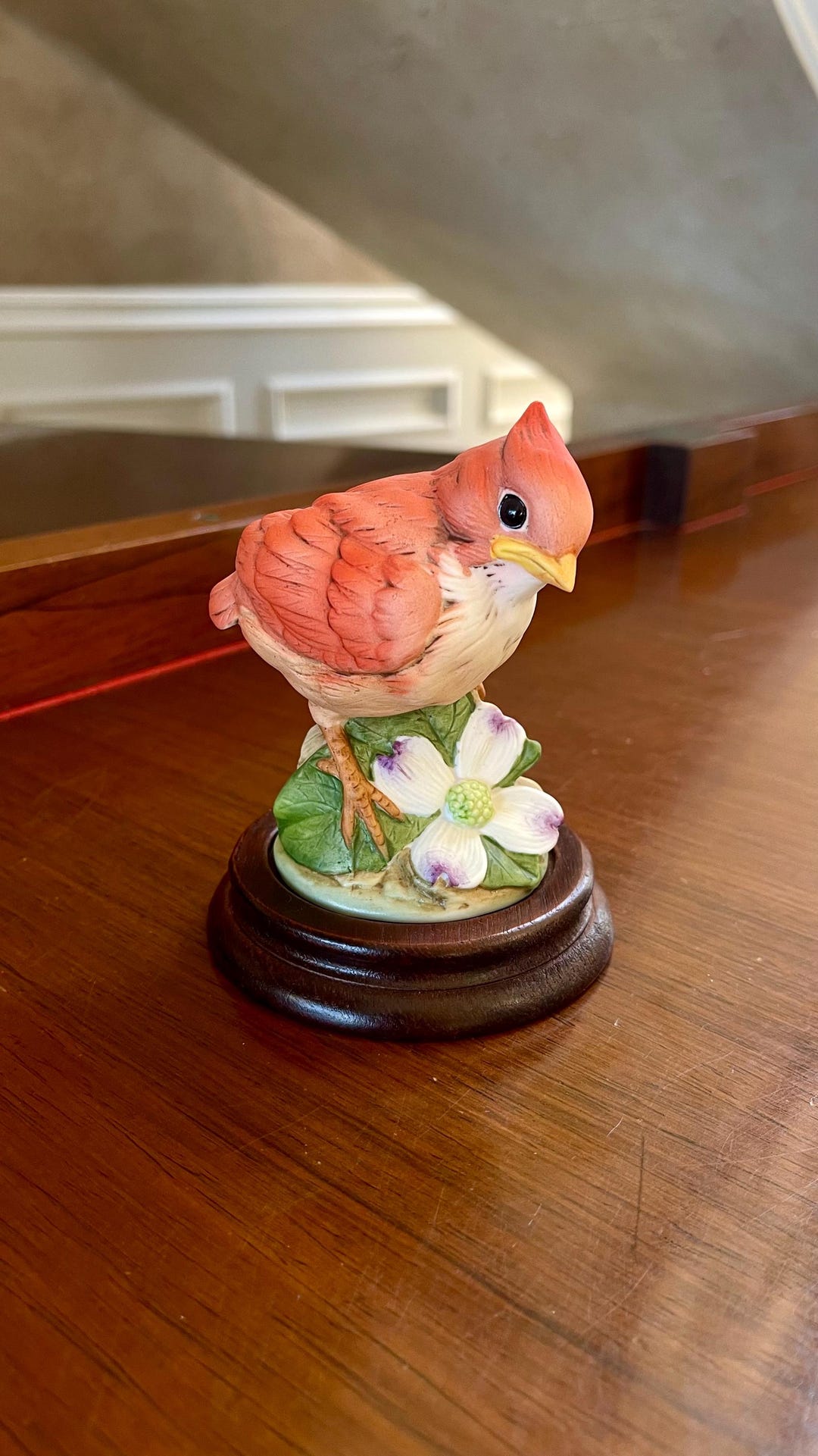 Andrea by Sadek Cardinal Bird Figurine With Base - Etsy