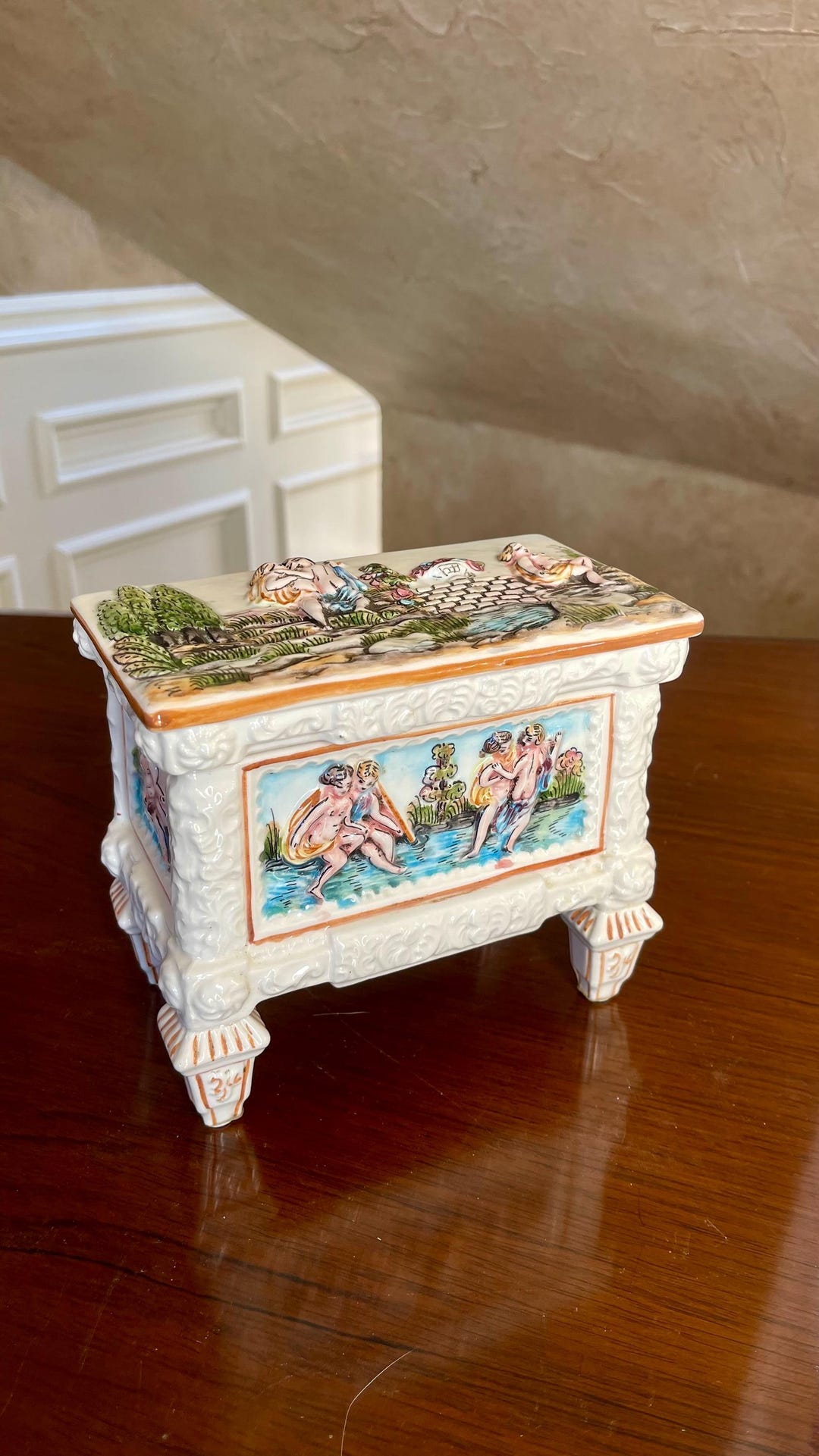 Vintage Capodimonte Jewelry Box Made in Italy; Capodimonte Porcelain - Etsy