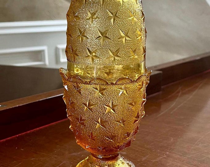 Vintage Amber Glass Stars Fairy Lamp - Etsy