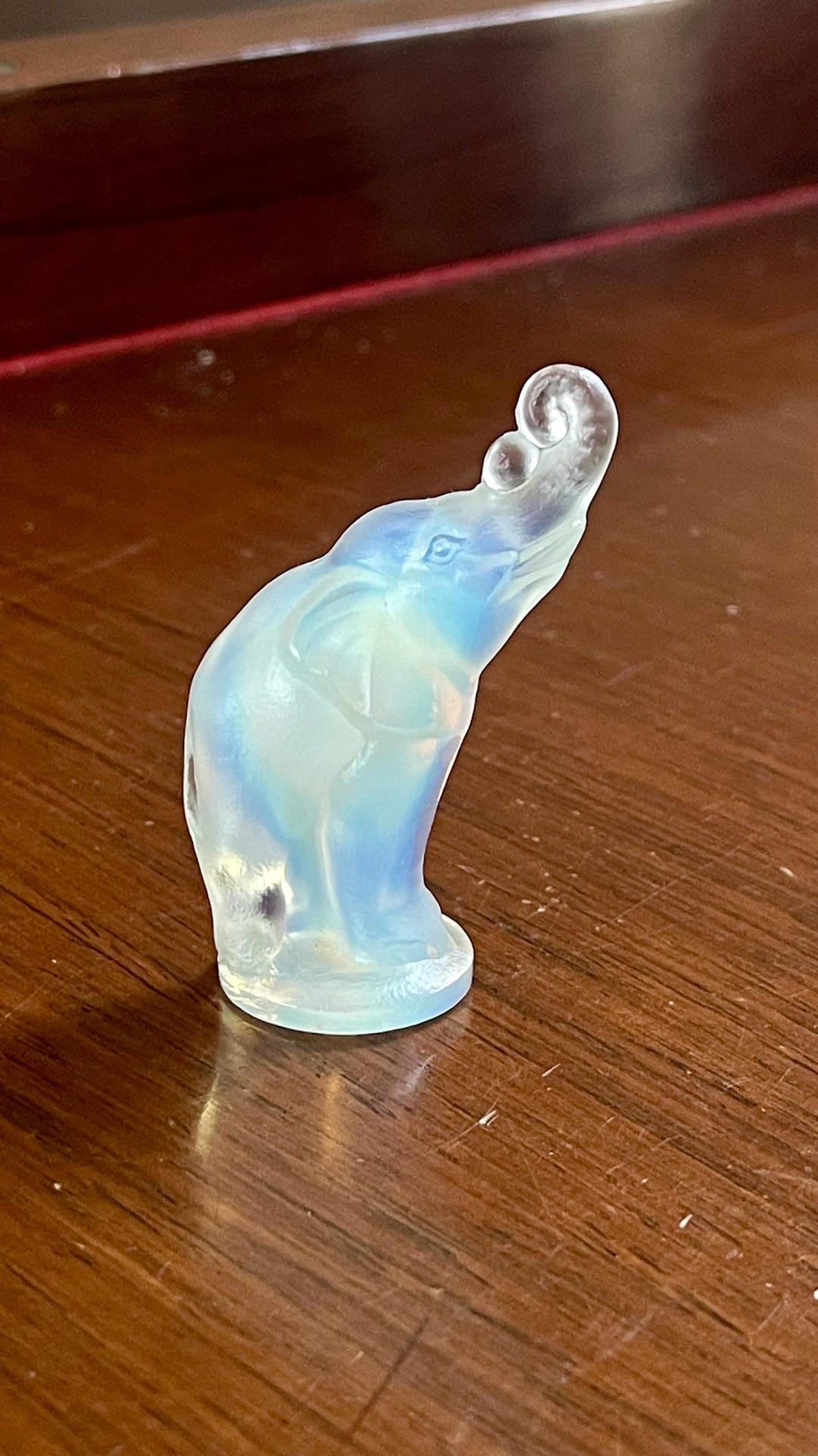 Sabino Art Glass France Opalescent 2 1/4” Elephant Trunk Up - Etsy