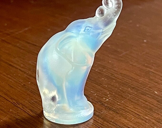 Sabino Art Glass France Opalescent 2 1/4” Elephant Trunk Up - Etsy