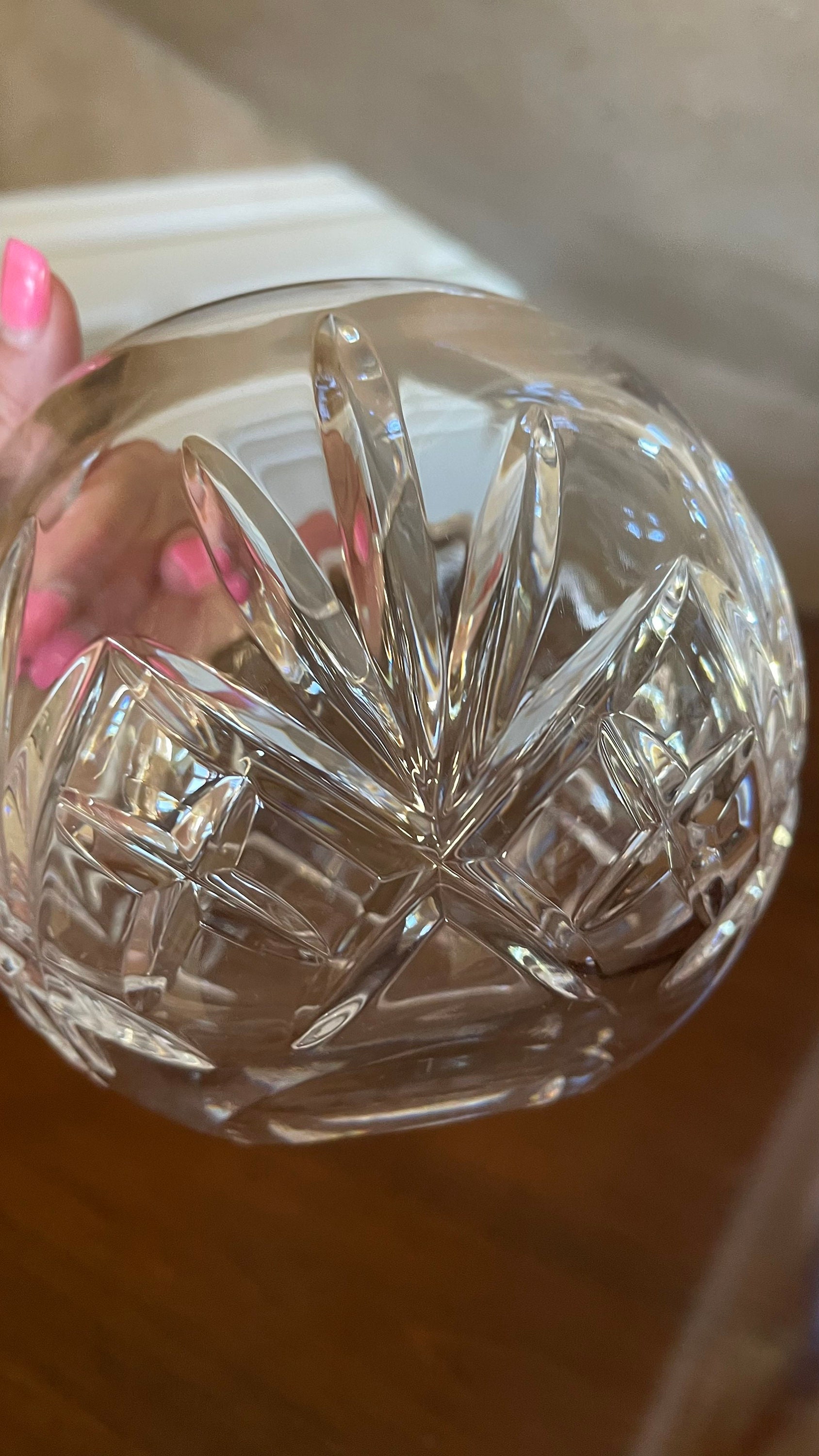 Hand Cut Lead Crystal Rose Bowl Crystal Candleholder Crystal - Etsy