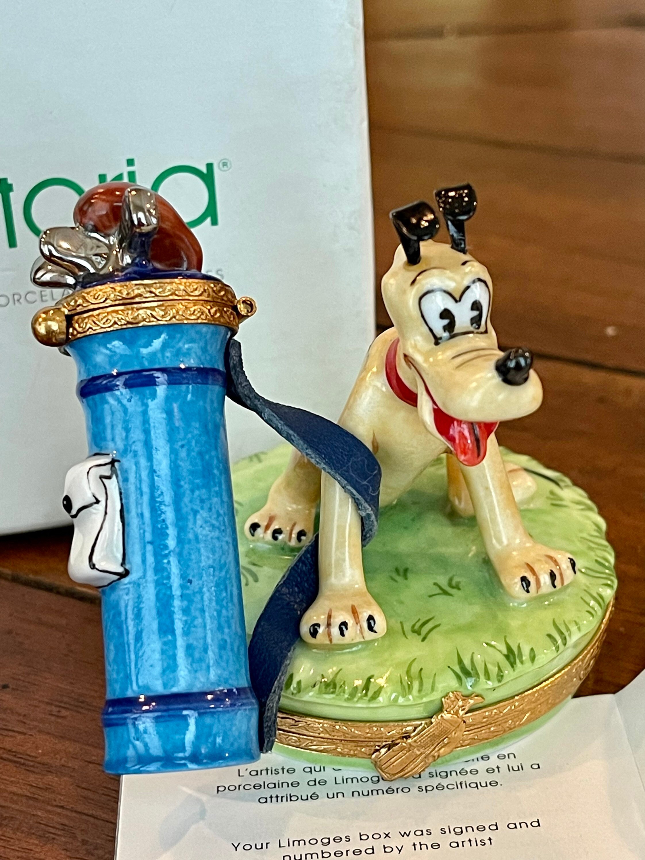 Rare Limited Edition Disney Pluto Golf Caddy Limoges Box; Artoria ...