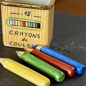 Limoges Crayons Back to School Trinket Box; Limoges Trinket Box ...