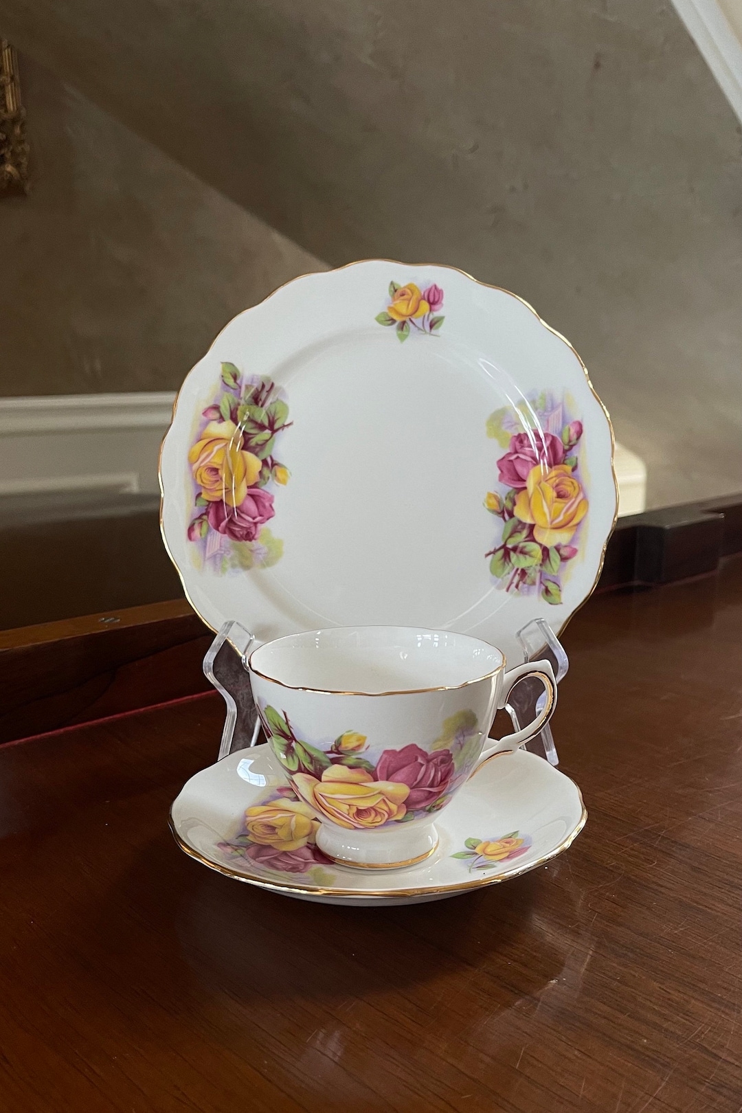 Royal Kent Bone China Trio Cup and Saucer With Dessert Plate Made in ...