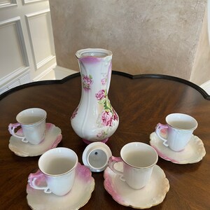 9 Pc. Set Victorian Style Porcelain Tea Set; Victorian Roses Porcelain ...