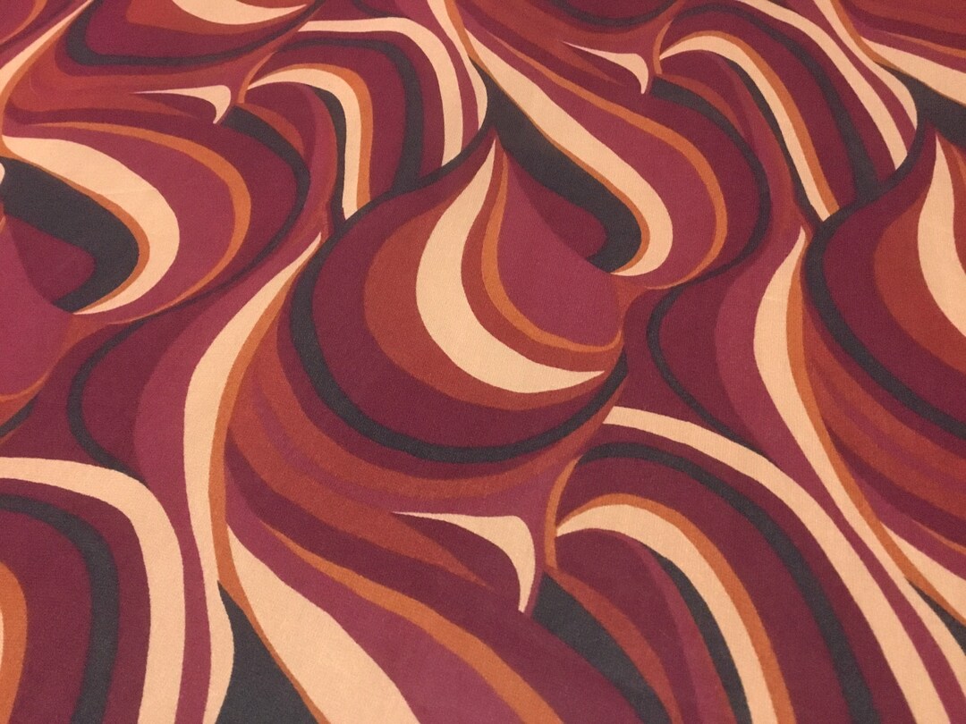 NEW 100% Pure Silk Chiffon Swirl Stripe Print Fabric - Etsy