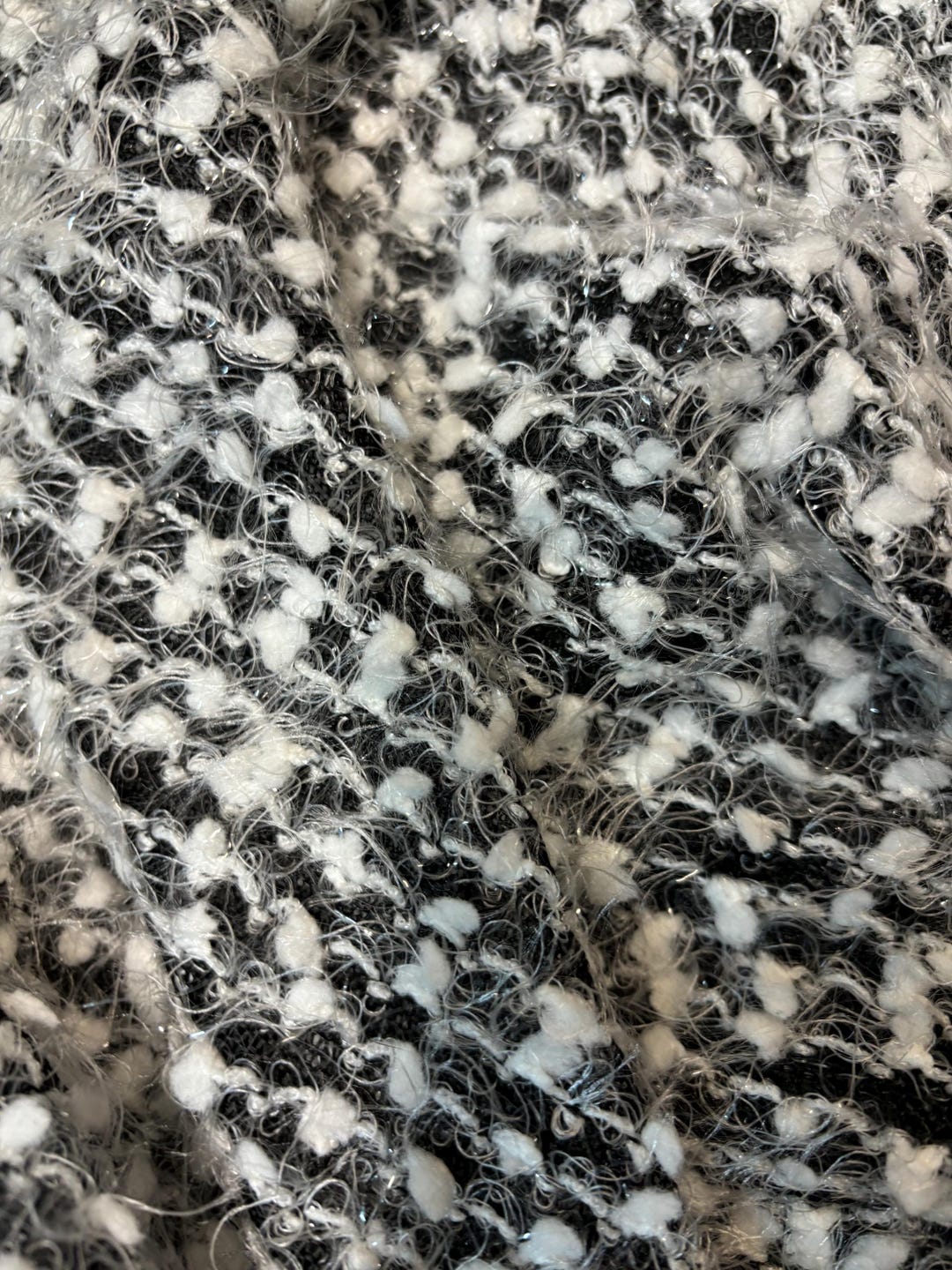 NEW High Class Black /white Stretch Jersey Boucle Fabric .aa - Etsy