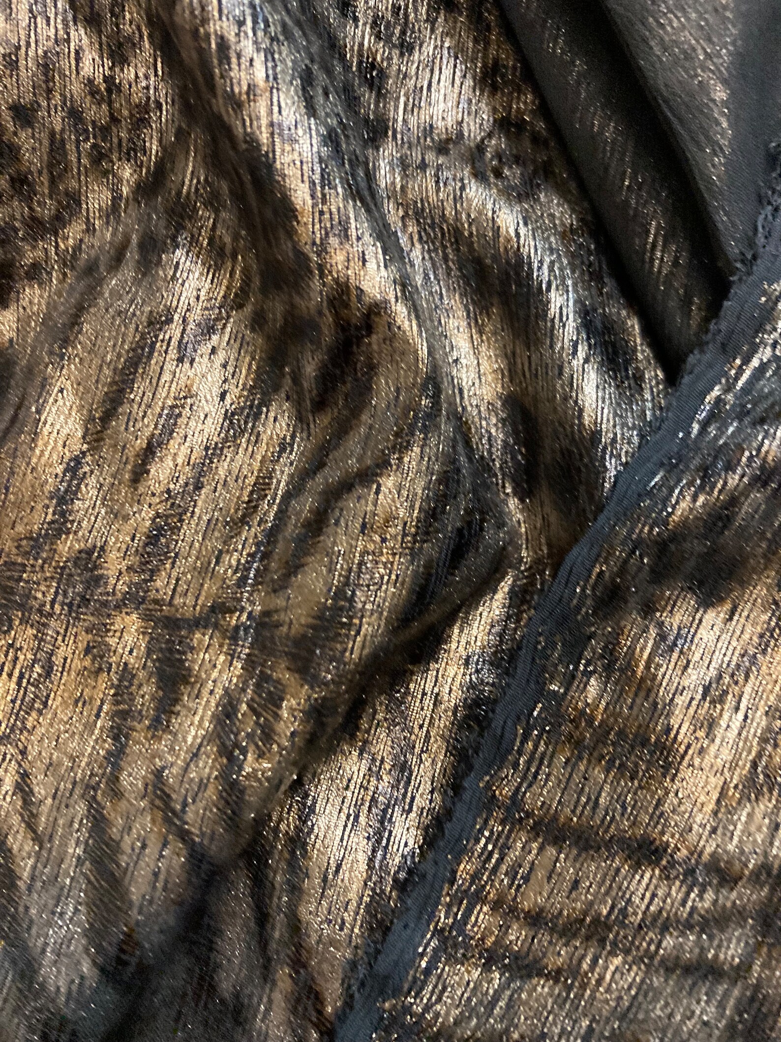 NEW High Class Soft Gold/black Animal Chiffon Foul Print Fashion Fabric ...