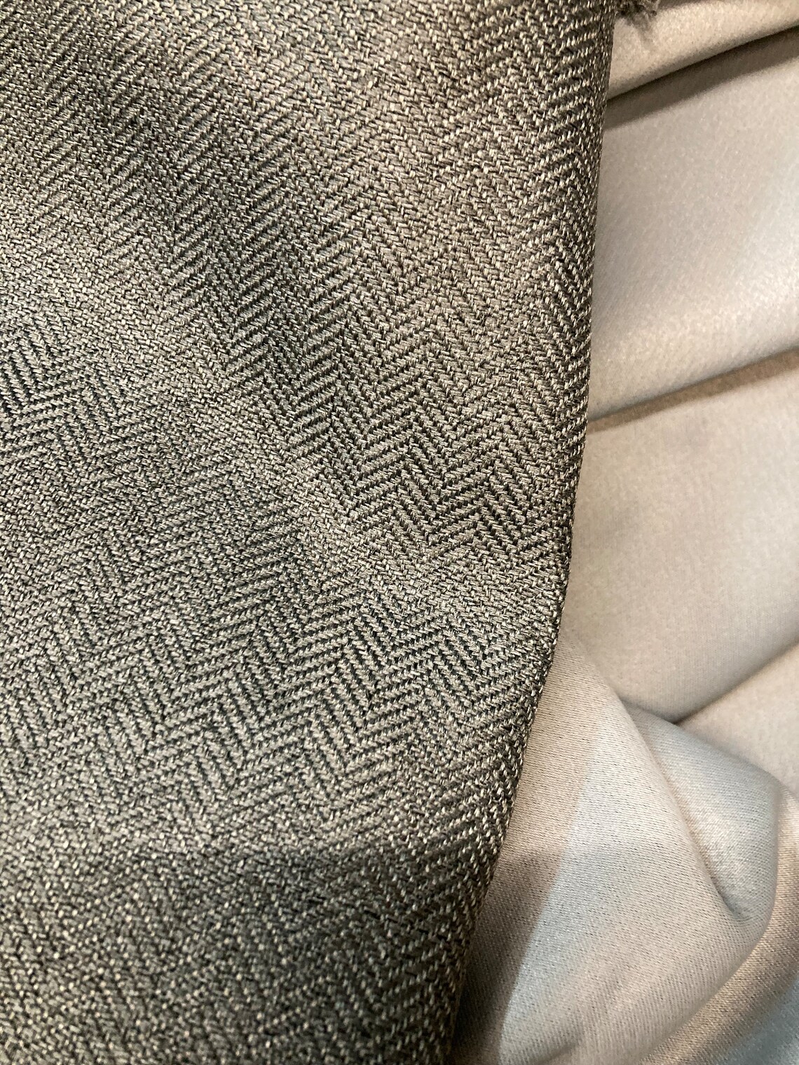 NEW High Class High Society Gray Herringbone Bonded Like Neoprene ...