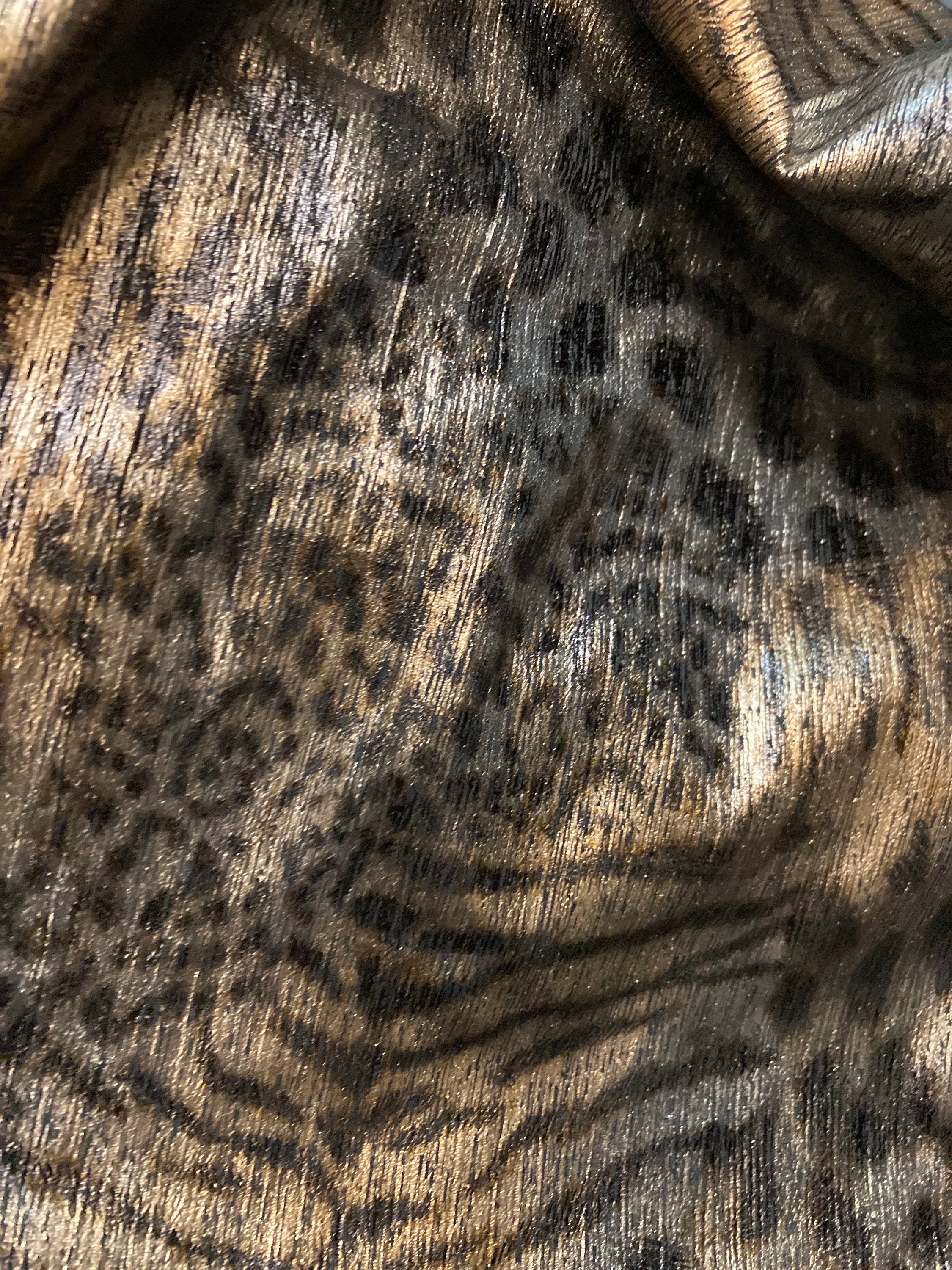 NEW High Class Soft Gold/black Animal Chiffon Foul Print Fashion Fabric ...
