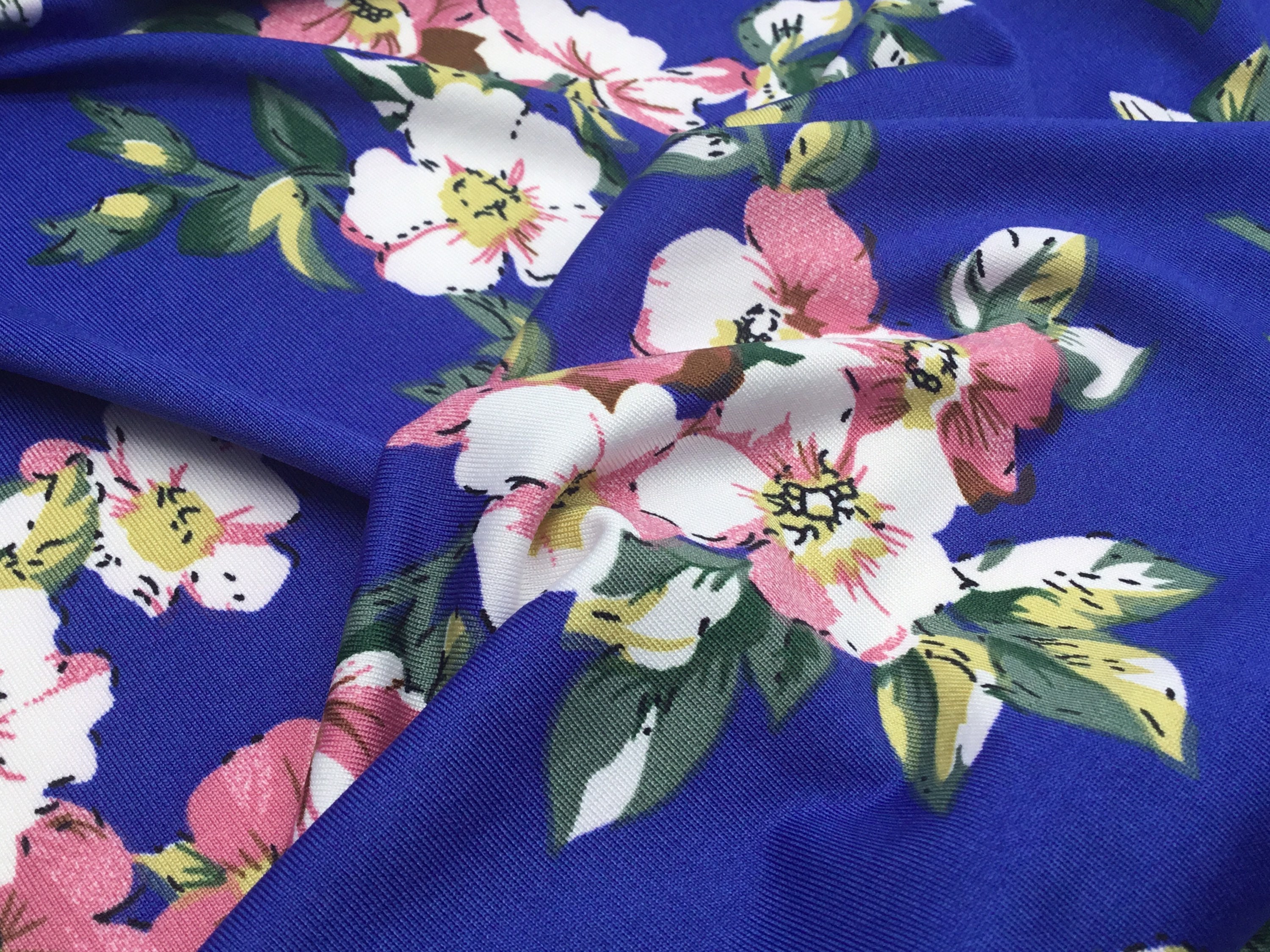 NEW High Class Jersey Floral Print Fabric - Etsy UK