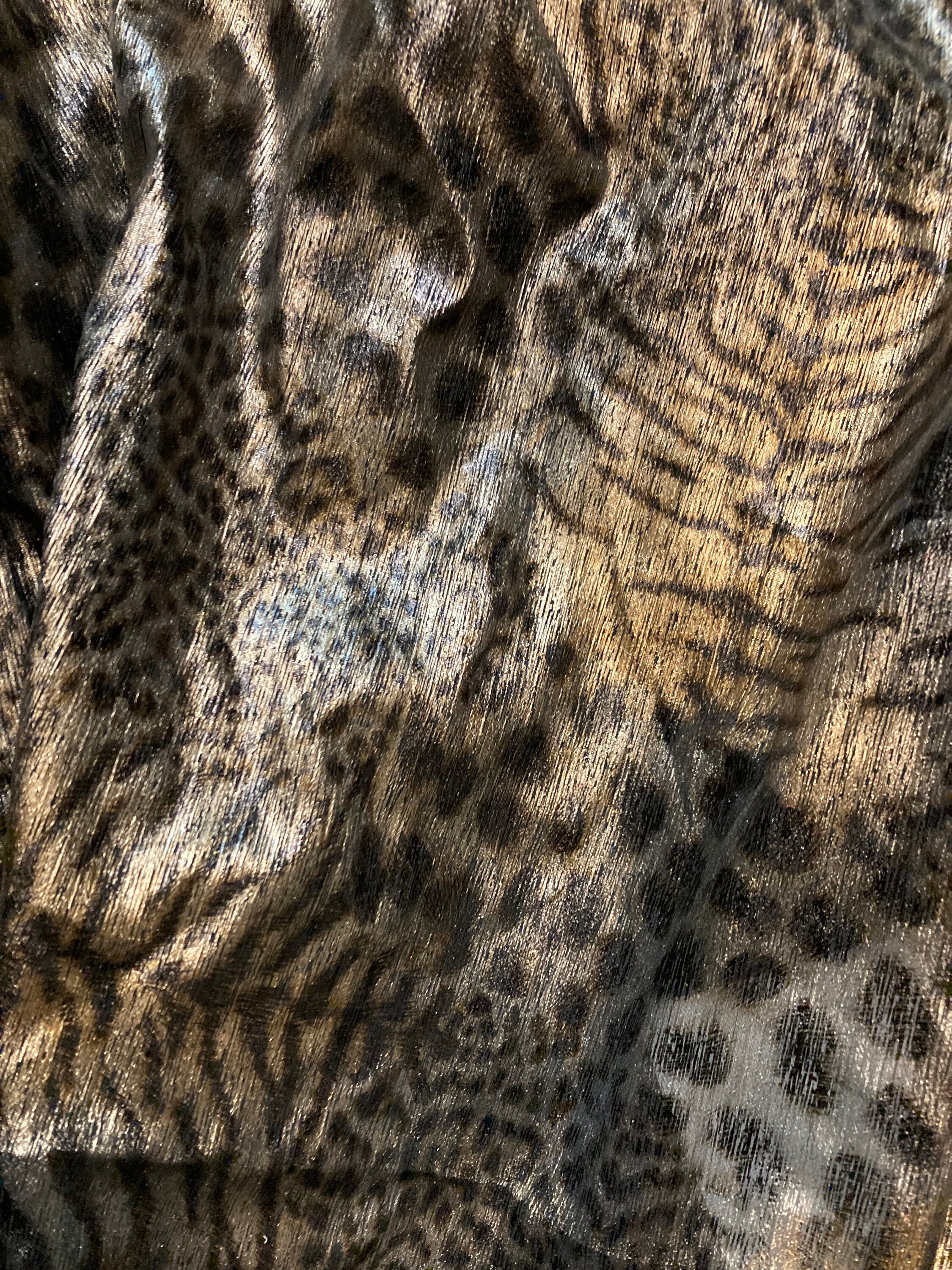 NEW High Class Soft Gold/black Animal Chiffon Foul Print Fashion Fabric ...