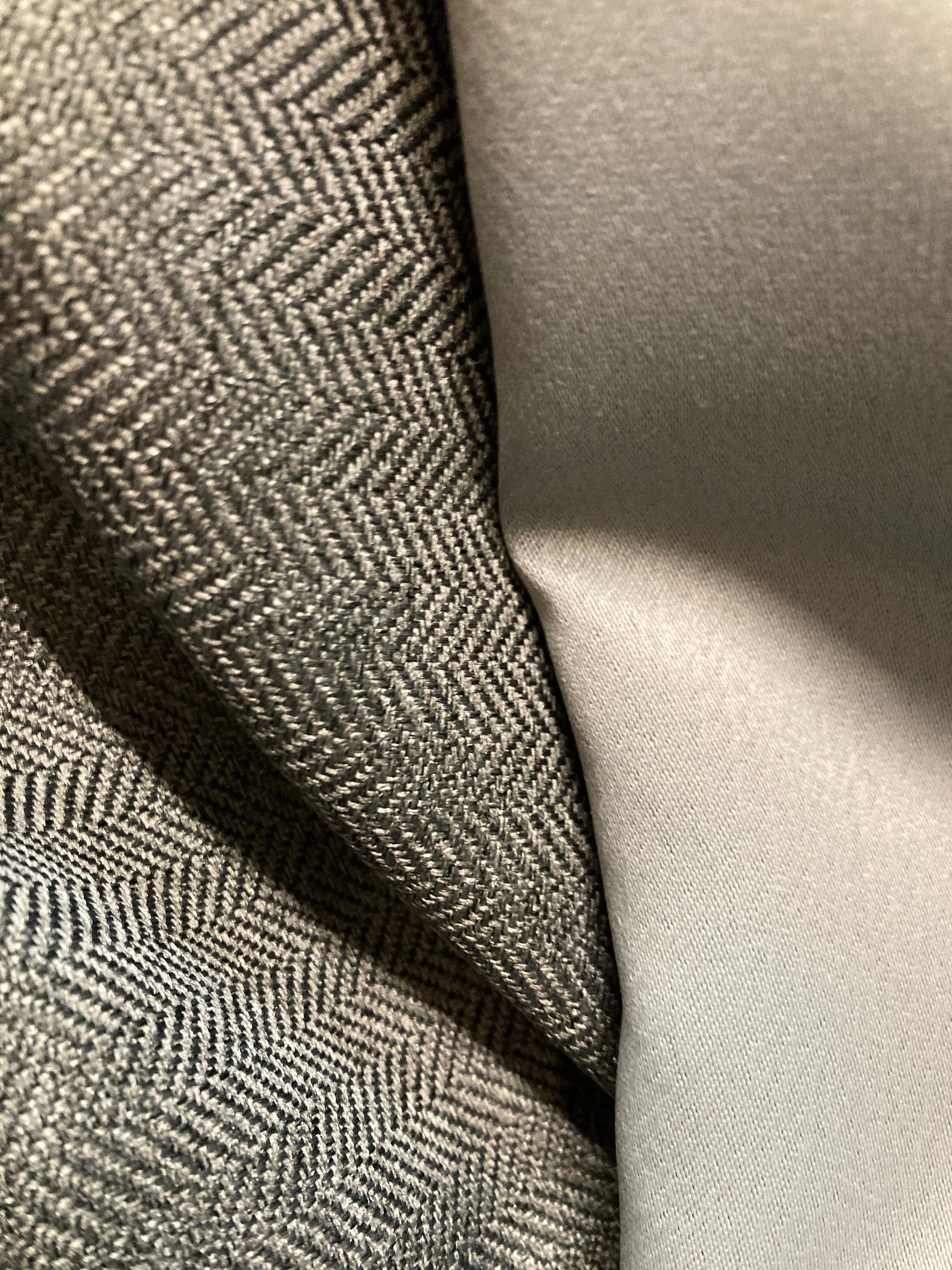 NEW High Class High Society Gray Herringbone Bonded Like Neoprene ...