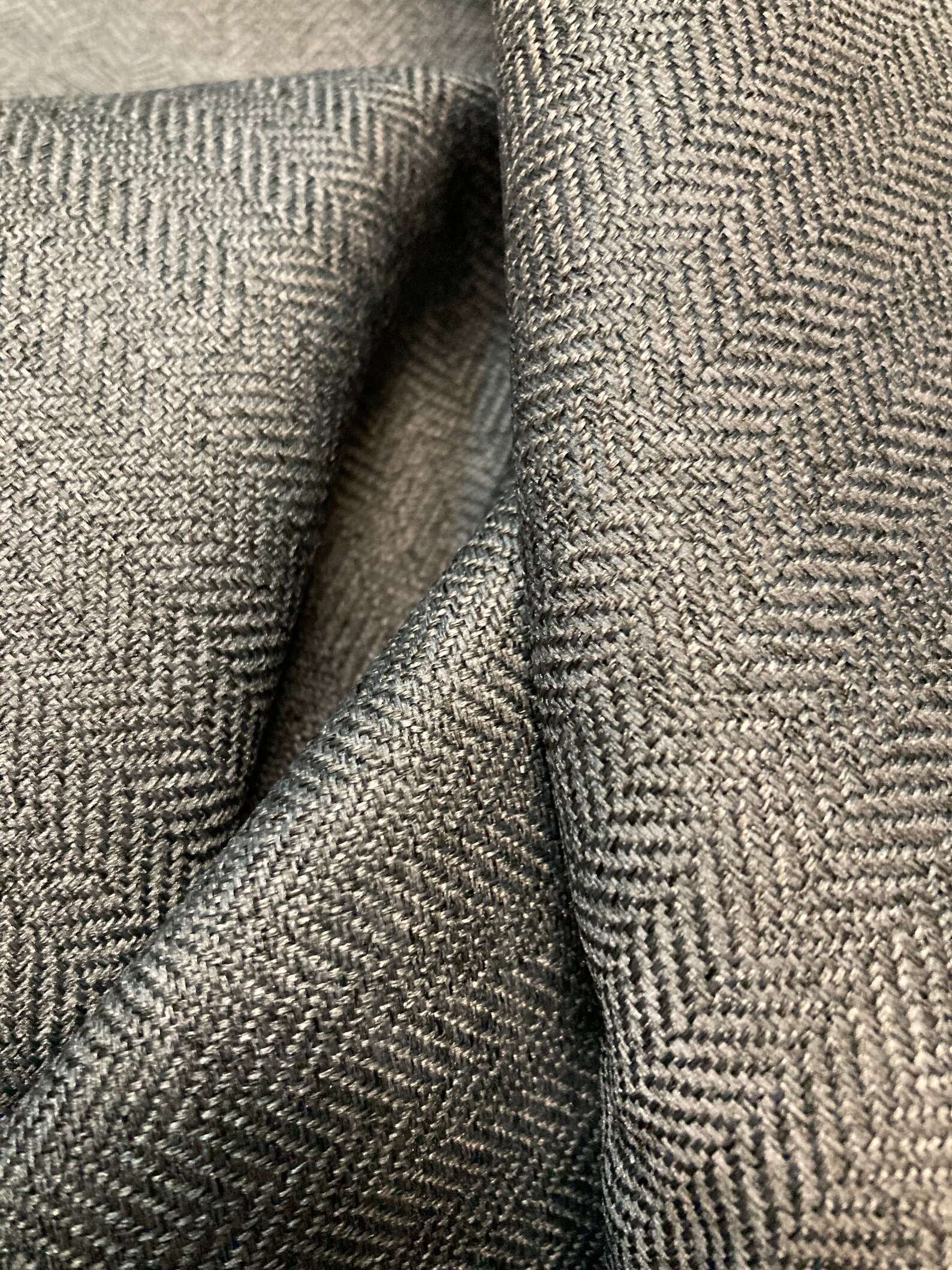 NEW High Class High Society Gray Herringbone Bonded Like Neoprene ...