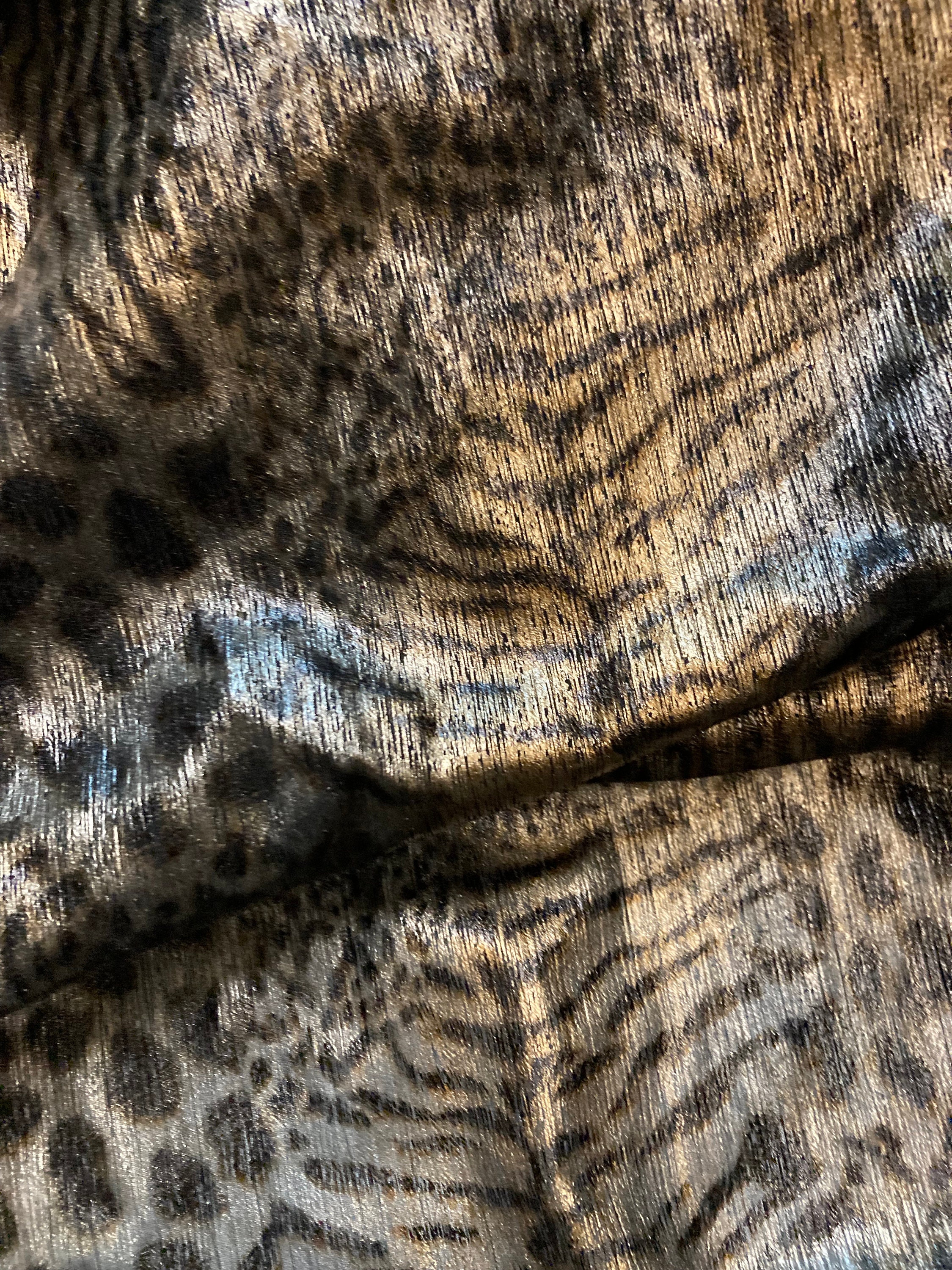 NEW High Class Soft Gold/black Animal Chiffon Foul Print Fashion Fabric ...