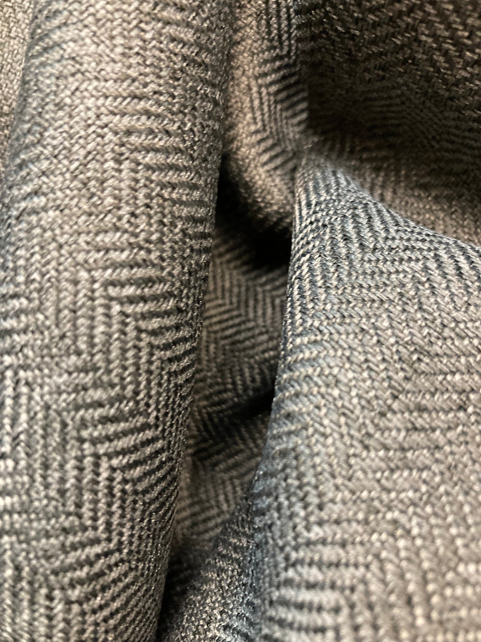 NEW High Class High Society Gray Herringbone Bonded Like Neoprene ...