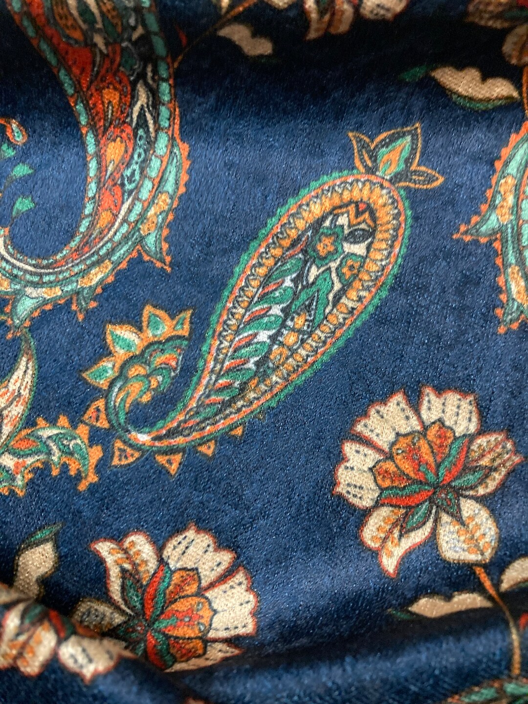 NEW High Class Floral & Paisley Print Stetch Velvet Velour Jersey ...