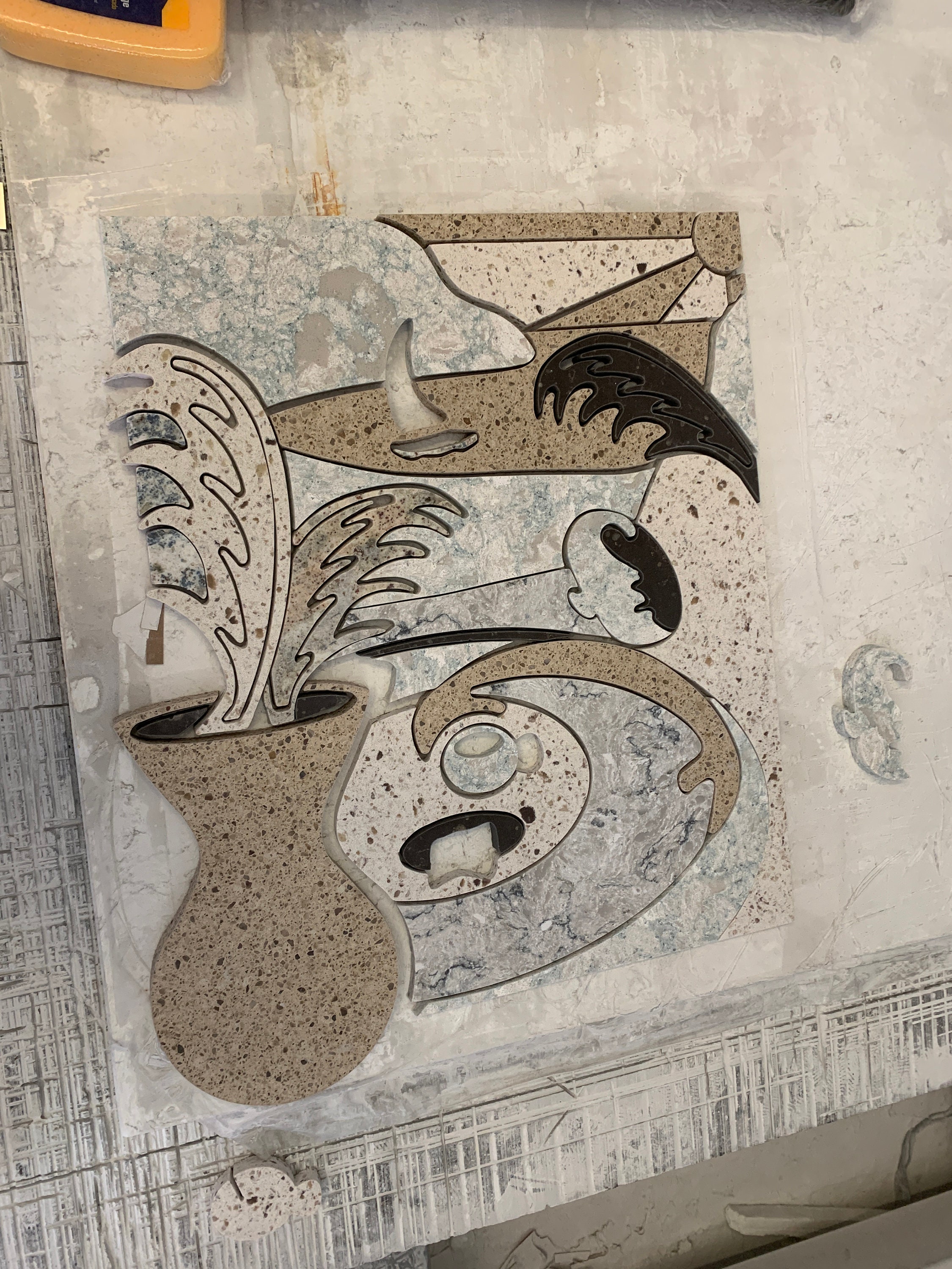 Custom One of a Kind Art Inlay Made From Quartz and Granite - Etsy