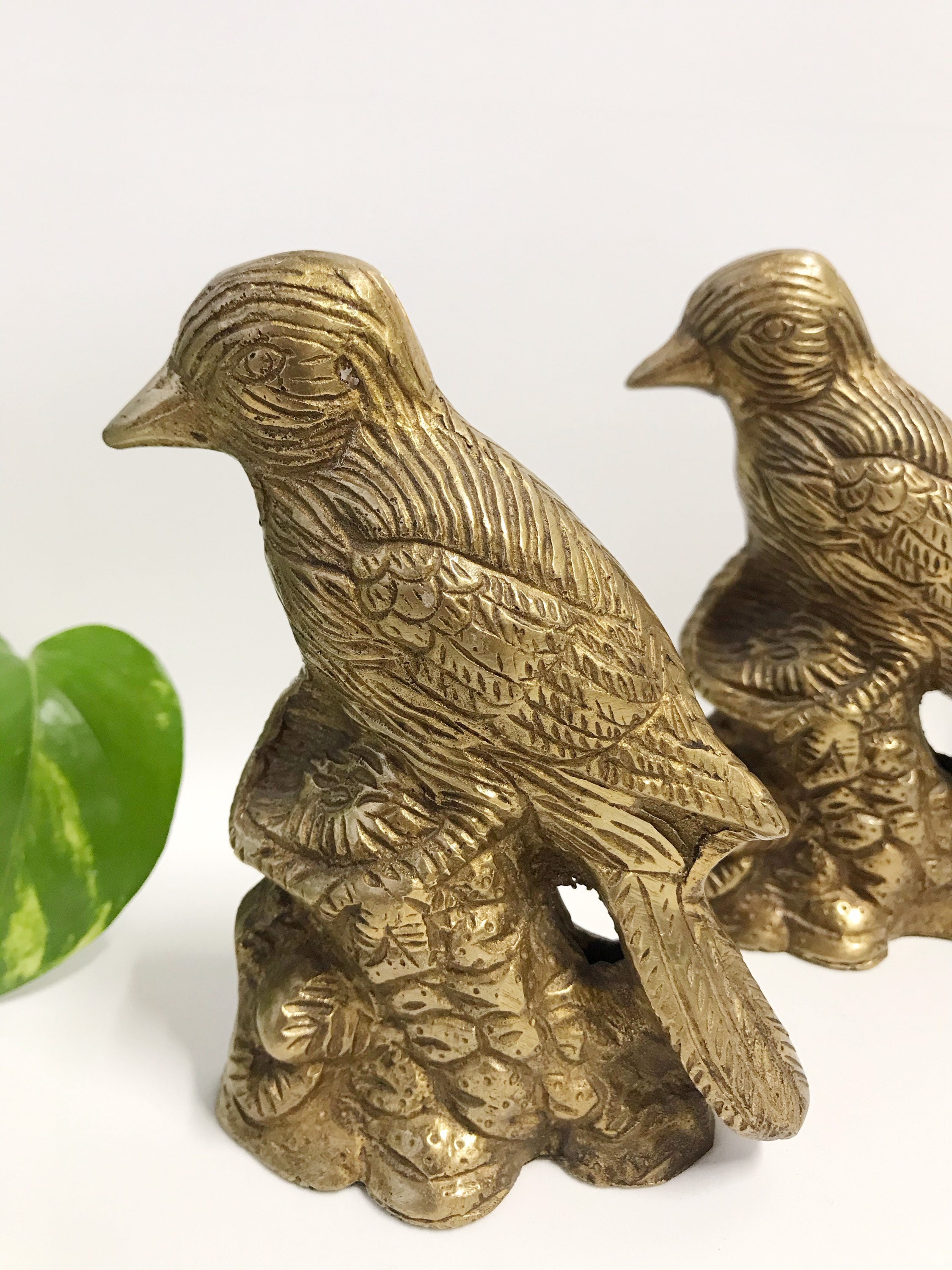 Set of Two Metal Bird Figurines Love Birds - Etsy