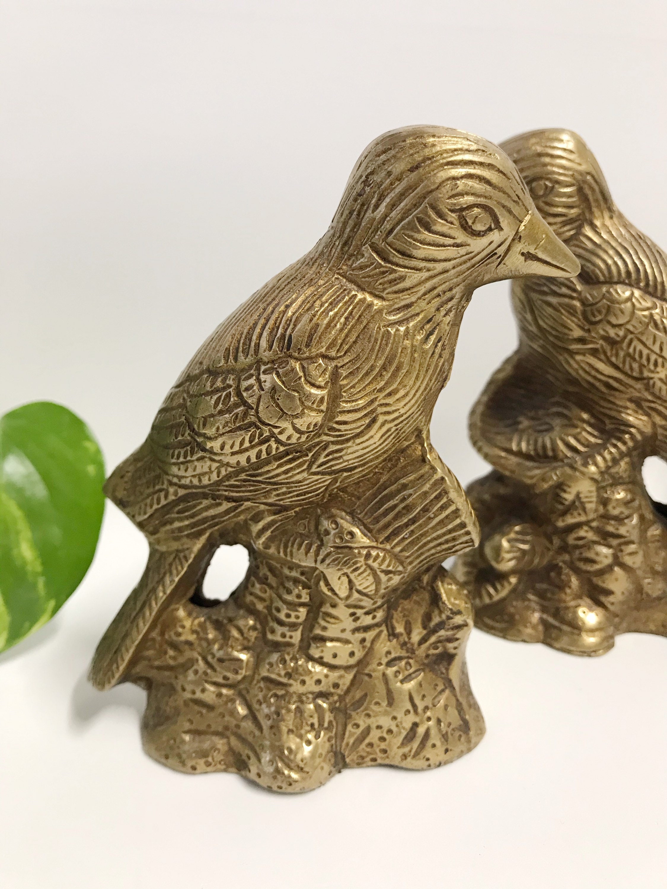 Set of Two Metal Bird Figurines Love Birds - Etsy