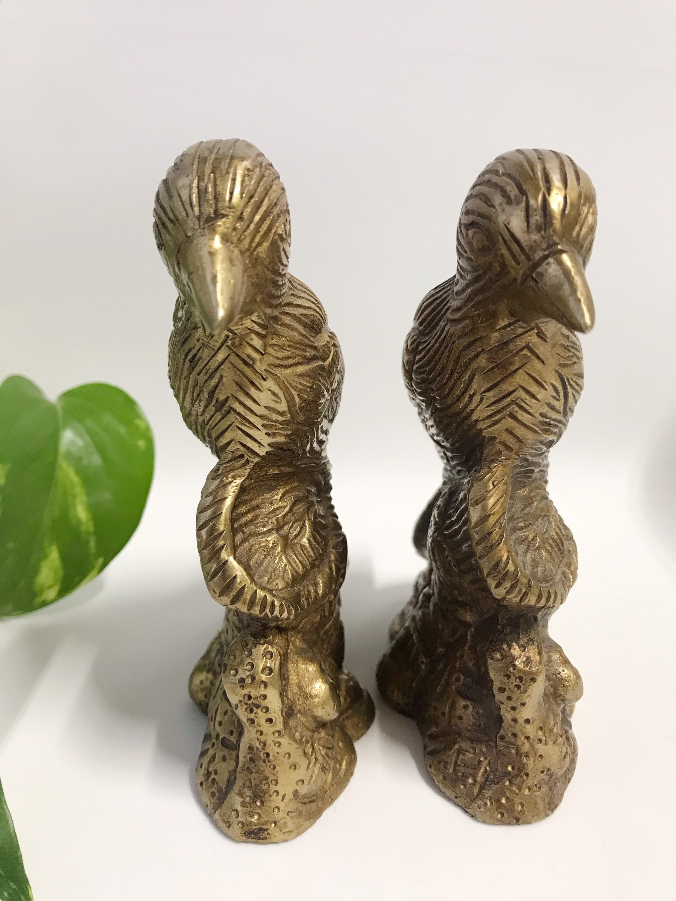 Set of Two Metal Bird Figurines Love Birds - Etsy