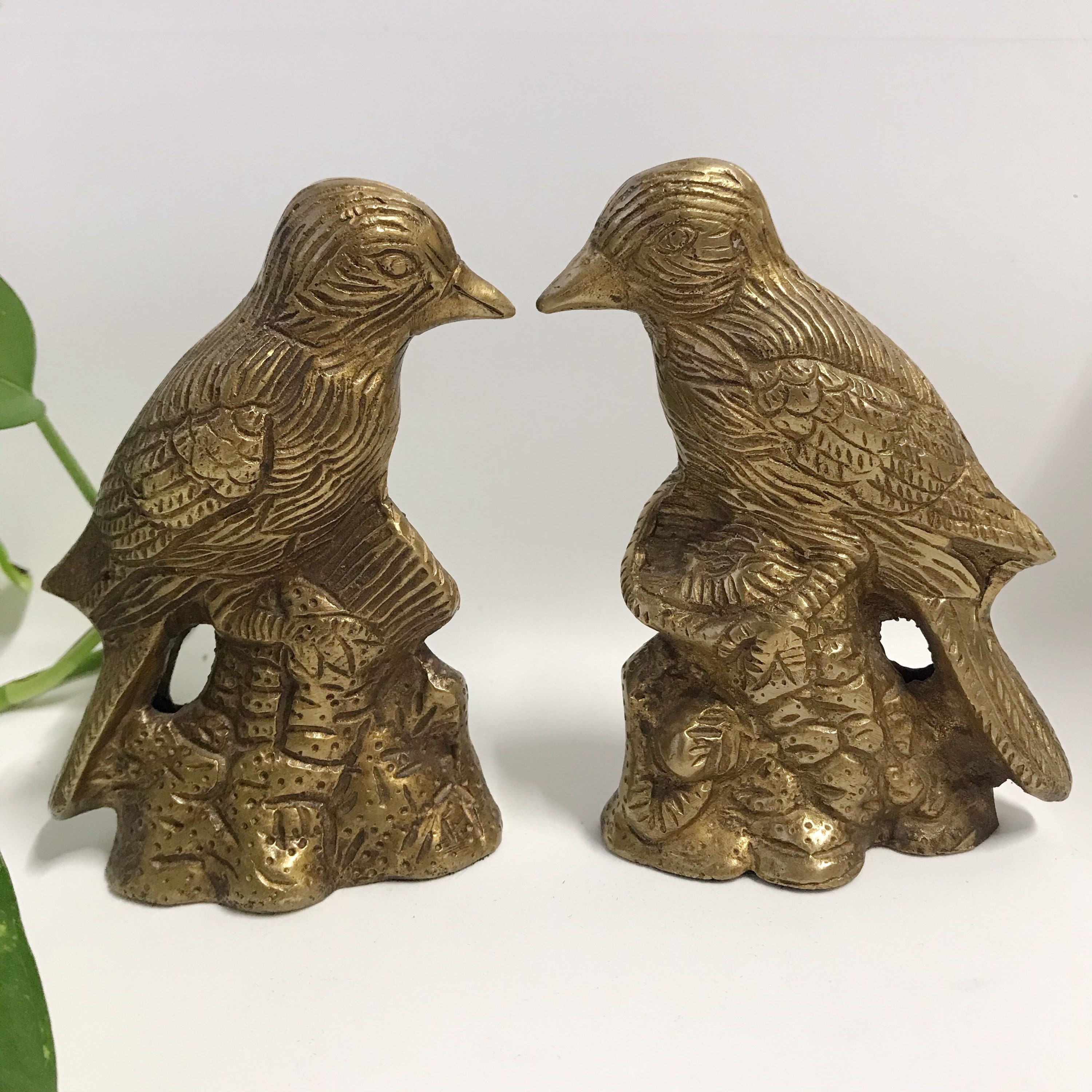Set of Two Metal Bird Figurines Love Birds - Etsy