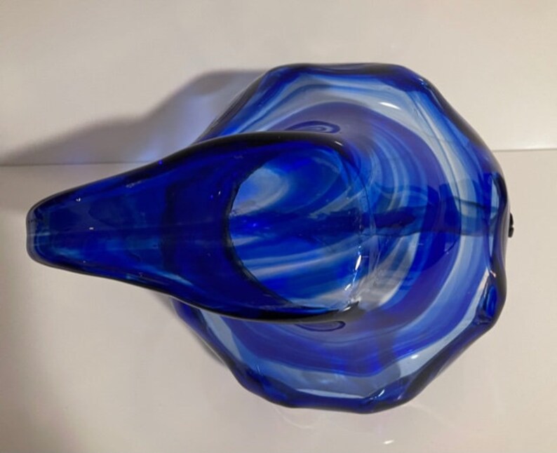 Vintage Sooner/ozark Blown Art Glass Blue Swirl - Etsy