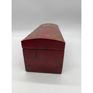 Antique Red & Gold Hand-painted Wooden Storage Box With Hinged Lid - Etsy