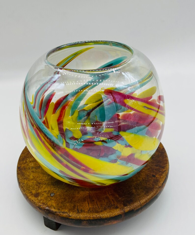 Handblown Multicolor Vase - Etsy